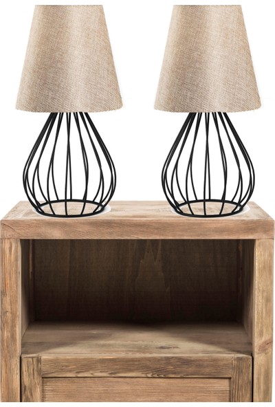 Trend Avize 2 Adet Lapera Modern Tel Ayaklı Kumaş Başlık Masa Lambası Abajur Trend Avize 2 Adet Lapera Modern Tel Ayaklı Kumaş Başlık Masa Lambası Abajur