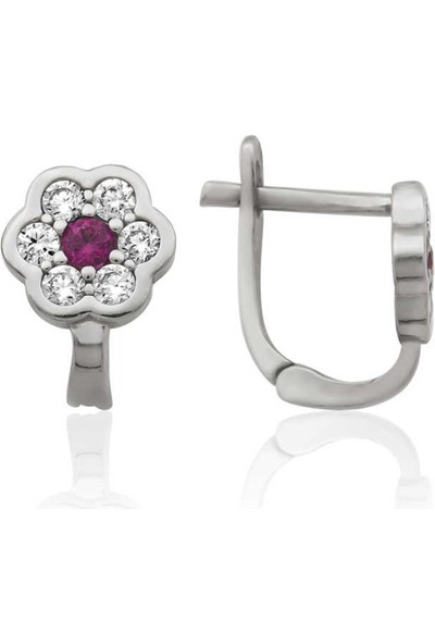 Gumush Gumush çiçek Çocuk Gümüş Küpesi