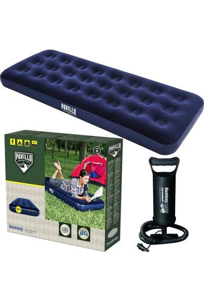 Pavillo Tek Kişilik Pompa Dahil Şişme Yatak 67000+62002 Pavillo Tek Kişilik Pompa Dahil Şişme Yatak 67000+62002