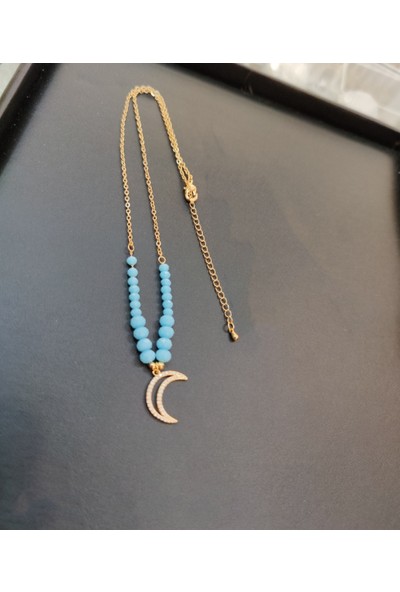 Ey Fashion Zirkon Taşlı Altın Kaplama Ay Kolye Ey Fashion Zirkon Taşlı Altın Kaplama Ay Kolye