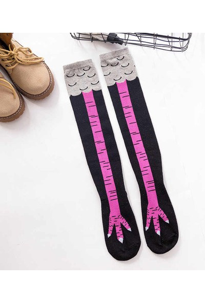 Bgk Tekli Tavuk Ayağı Desenli Dizaltı Çorap Bgk Tekli Tavuk Ayağı Desenli Dizaltı Çorap
