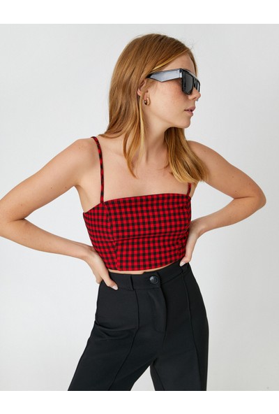 Koton İnce Askılı Crop Top