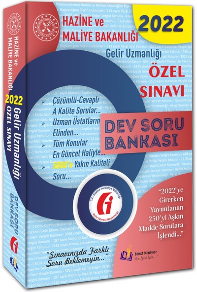 Next Kariyer Yayınları 2022 Hazine ve Maliye Bakanlığı Gelir Uzmanlığı Özel Sınavı Dev Soru Bankası