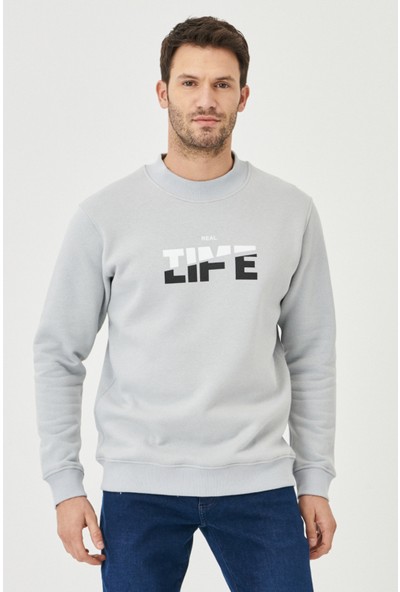 AC&Co / Altınyıldız Classics Standart Fit Rahat Bisiklet Yaka %100 Pamuk Spor Sweatshirt