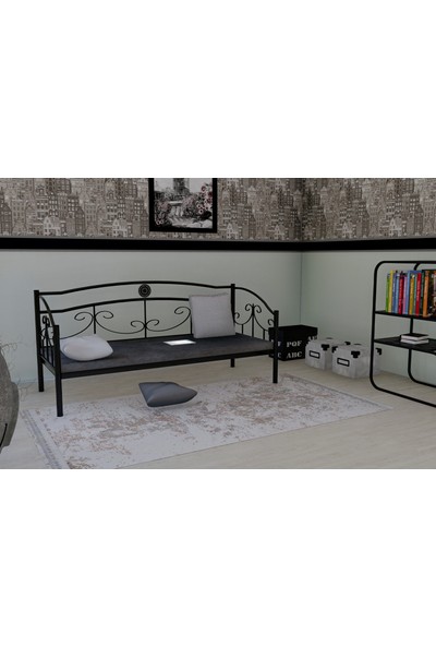 Metalia Delux Ferforje Sofa Sedir Siyah (Minderli) Metalia Delux Ferforje Sofa Sedir Siyah (Minderli)