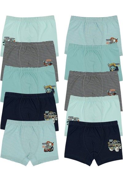 Donella 10'lu Renkli Baskılı Erkek Çocuk Boxer - 75711018JE