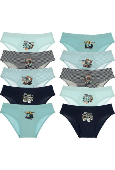 Donella 10'lu Renkli Baskılı Erkek Çocuk Külot - 76711018JE