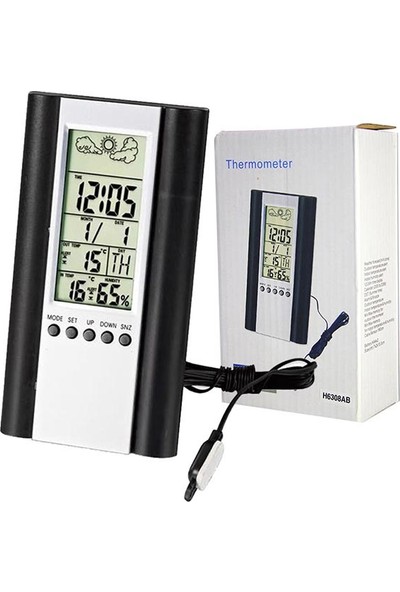 T-technic Termometre H 6308AB Isı + Nem Ölçer*saat*alarm Tt Technıc T-technic Termometre H 6308AB Isı + Nem Ölçer*saat*alarm Tt Technıc