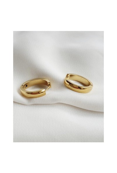 Jadenne Halka Küpe Küçük Boy Çelik Üzeri Altın Kaplama Garanti Belgeli