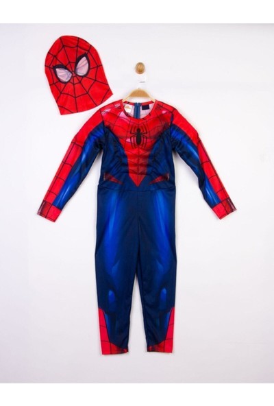 Trio Marvel Spiderman Çocuk Kaslı Kostüm 7-9 Yaş