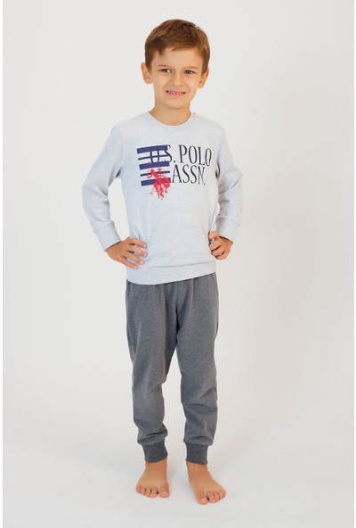 U.S. Polo Assn. U.s. Polo Assn Ekru Erkek Çocuk Ribanalı Pijama Takımı