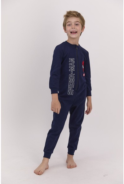 Spiderman Lisanslı Lacivert Erkek Çocuk Fermuarlı Tulum Spiderman Lisanslı Lacivert Erkek Çocuk Fermuarlı Tulum