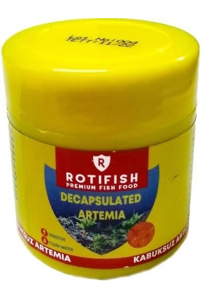 Rotifish Kabuksuz Artemia Toz Yavru Yemi