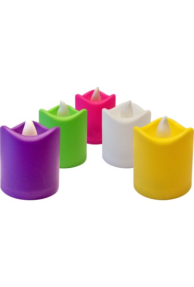 LED Renkli Pilli Işık LED Mum 24'lü