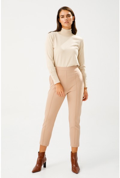 ON Yüksel Bel Dar Paça Pantolon
