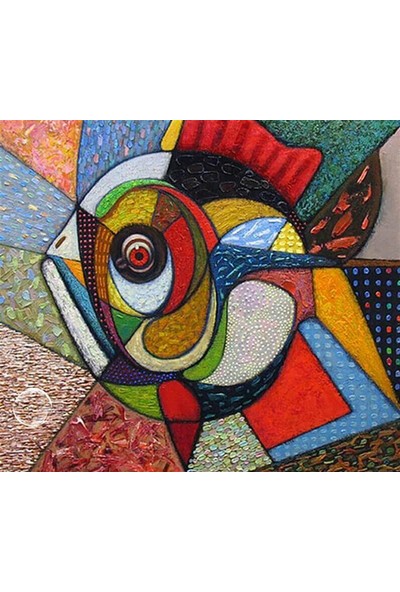 Movas Sanat Cam Sanatından Süslü Balık Elmas Mozaik Tablo 40X50CM E20203410 Movas Sanat Cam Sanatından Süslü Balık Elmas Mozaik Tablo 40X50CM E20203410