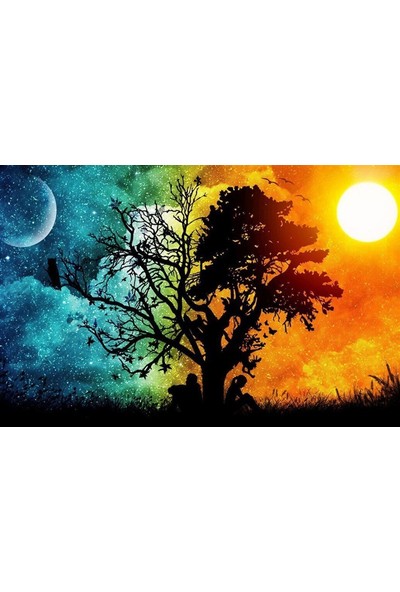 Movas Sanat Gece ve Gündüz Birleşimi Elmas Mozaik Tablo 60X40CM E20203411 Movas Sanat Gece ve Gündüz Birleşimi Elmas Mozaik Tablo 60X40CM E20203411