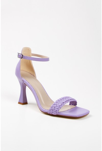 Mft Kadın Lila Yazlık Arkası Kapalı Örgülü Ince Topuklu Ayakkabı Mft Kadın Lila Yazlık Arkası Kapalı Örgülü Ince Topuklu Ayakkabı