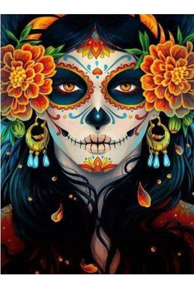 Movas Sanat Movas Japon Süslemesi Yapılmış Kadın Elmas Mozaik Tablo 40 x 60 cm E20203446