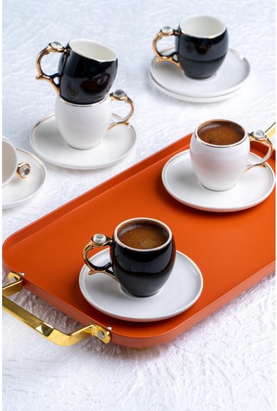 Acar Noir 6lı Porselen Kahve Fincanı Takımı