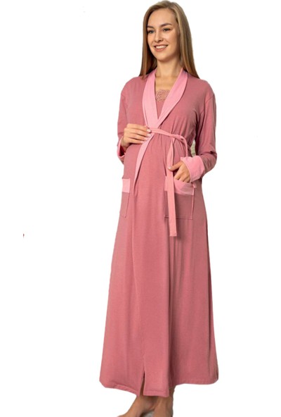 Hayal Sepeti Gül Kurusu Renk Lohusa Gecelik Takım Hayal Sepeti JNK-49235 Sabahlıklı 2 Li Hamile Geceliği Hayal Sepeti Gül Kurusu Renk Lohusa Gecelik Takım Hayal Sepeti JNK-49235 Sabahlıklı 2 Li Hamile Geceliği