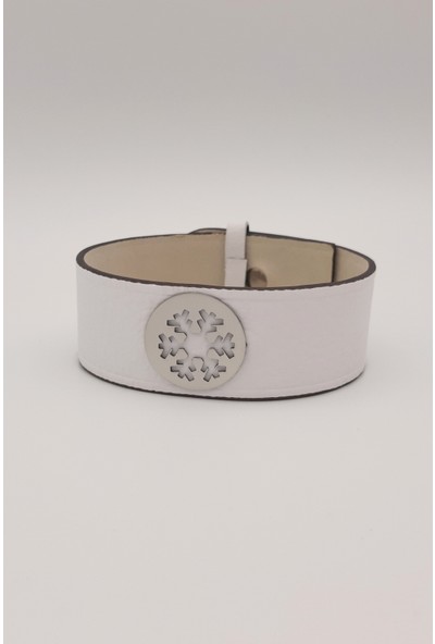 Palmiero Deri Kar Tanesi Kadın Bileklik