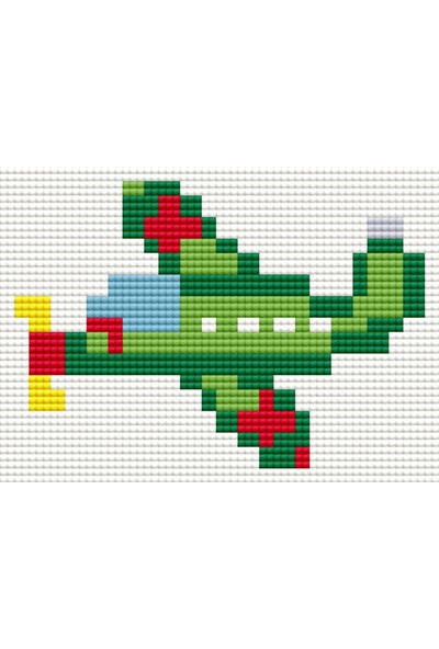 Movas Sanat Minik Uçak / Boncuklu Taşlı Mozaik / CA202009 15X11 cm