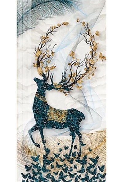 Movas Sanat Sürrüel Sanat Geyik / Mozaik Tablo / Mozaik Puzzle (30X60CM) E20203562