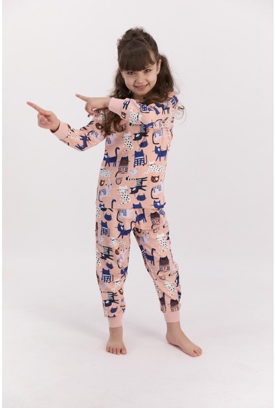 Rolypoly Cats Mocha Kız Çocuk Pijama Takımı Rolypoly Cats Mocha Kız Çocuk Pijama Takımı