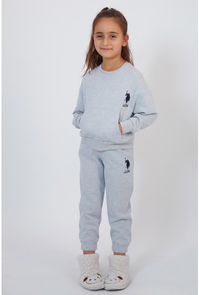 U.S. Polo Assn. U.s. Polo Assn Kız Çocuk Koyu Gri Melanj Basic Bisiklet Yaka Eşofman Takımı U.S. Polo Assn. U.s. Polo Assn Kız Çocuk Koyu Gri Melanj Basic Bisiklet Yaka Eşofman Takımı