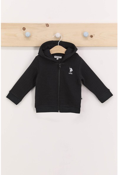 U.S. Polo Assn. U.s. Polo Assn Siyah Erkek Bebek Kapüşonlu Hırka