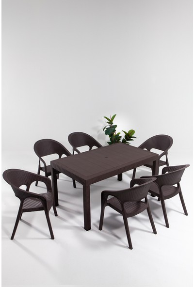 Sandalie Garden Large Balkon Masa Takımı- Kahve Sandalie Garden Large Balkon Masa Takımı- Kahve