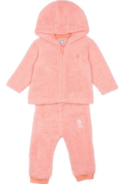 U.S. Polo Assn. U.s. Polo Assn Lisanslı Coral Kız Bebek Kapşonlu Mont Takım U.S. Polo Assn. U.s. Polo Assn Lisanslı Coral Kız Bebek Kapşonlu Mont Takım