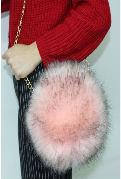 Saraçoğlu Tüylü Ponpon Çapraz Çanta