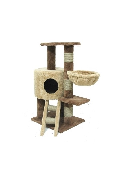 Tiger Pets Fun Palace Lüks Kedi Evi ve Tırmalama Cappuccino 50X40X90 cm