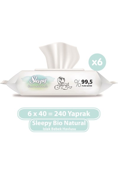 Sleepy Bio Natural Islak Bebek Havlusu 6X40 (240 Yaprak)