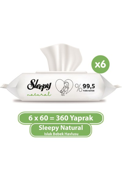 Sleepy Natural Islak Bebek Havlusu 6X60 (360 Yaprak)