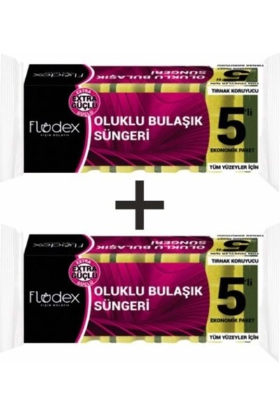Flodex Oluklu Bulaşık Süngeri 5'li X2