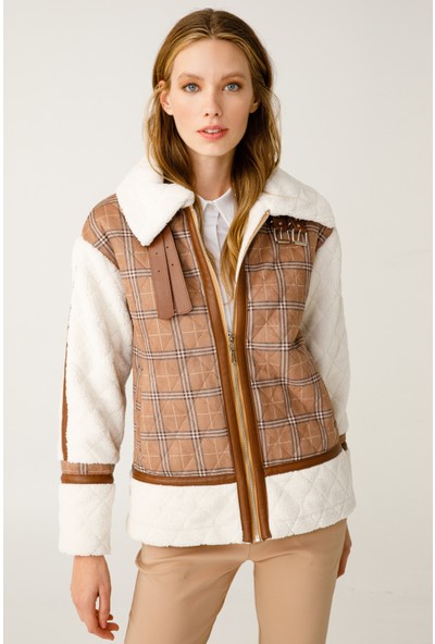 Ekol Ekose Desenli Peluş Kaban