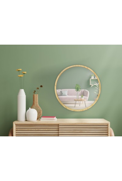 Şeker Marangoz Ahşap Kırılmaz Çerçeve Dekor Ayna 45 cm