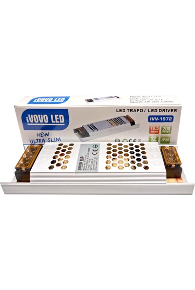 Vovo 16.5 Amper Slim Trafo 12VOLT 200WATT Vovo 16.5 Amper Slim Trafo 12VOLT 200WATT