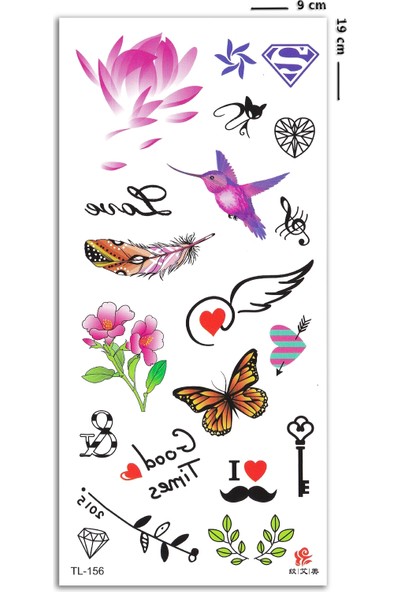 BP Tattoo Renkli Karışık Geçici Dövme