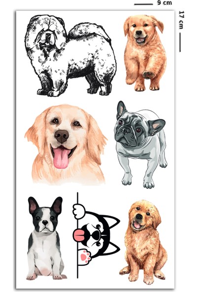 BP Tattoo Puppy Sevimli Köpekler Geçici Dövme BP Tattoo Puppy Sevimli Köpekler Geçici Dövme