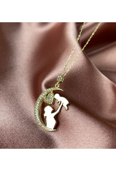 ÇGK KUYUMCULUK Anneler Günü Anne Bebek Altın Kolye ÇGK KUYUMCULUK Anneler Günü Anne Bebek Altın Kolye