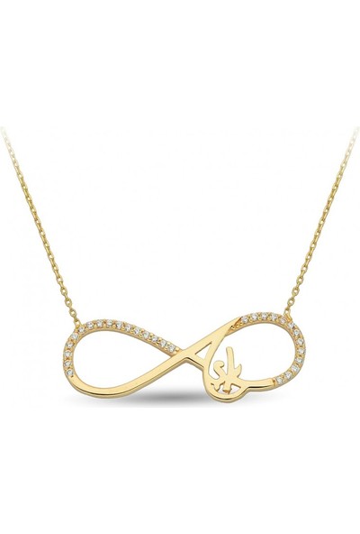 ÇGK KUYUMCULUK Sevgililer Günü Sonsuzluk Altın Kolye ZK0185