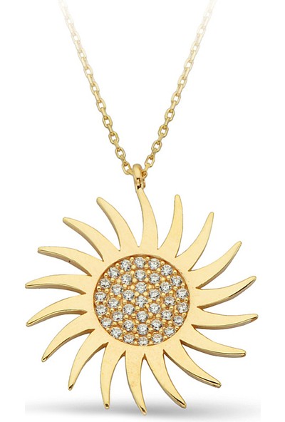 ÇGK KUYUMCULUK Taşlı Güneş Altın Kolye ZK029