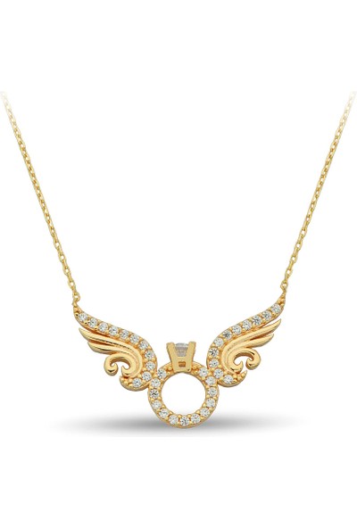 ÇGK KUYUMCULUK Tektaş Aşkınızın Kanatları Altın Kolye ZK039