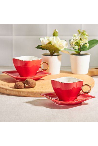 Emsan Sonsuz Aşk 2 Kişilik Kahve Fincanı Takımı Kırmızı 100 ml Emsan Sonsuz Aşk 2 Kişilik Kahve Fincanı Takımı Kırmızı 100 ml