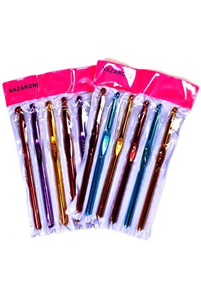 Nazarone Örgü Tığı Metal Renkli (6 Adet)