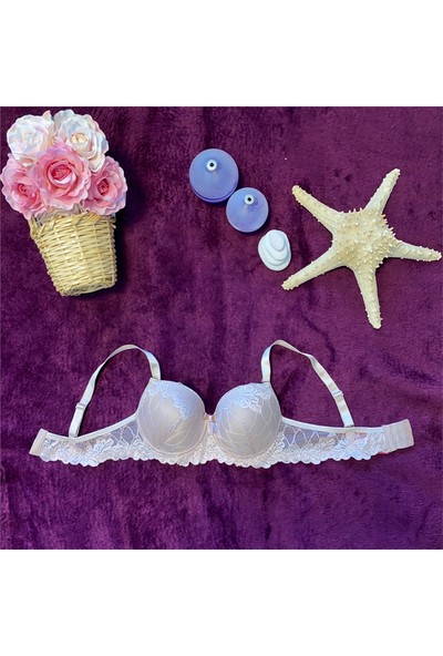 Acemoğlu Minimizer Toparlayıcı Dantelli Sütyen - 85-90-95-100-105-110 C Beden - Pudra - Acemoğlu